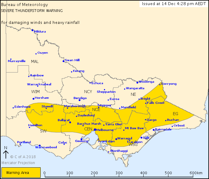 VIC Severe Thunderstorm Warning: Heavy Rain, Damaging Winds - ewn.com ...