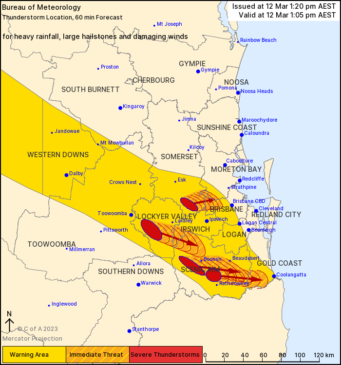 Southeast QLD Severe Thunderstorm Warning: Large Hail, Damaging Winds ...