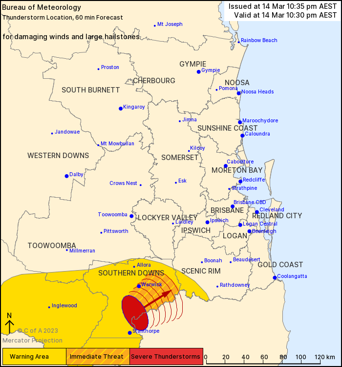 Southeast Qld Severe Thunderstorm Warning Large Hail Damaging Winds