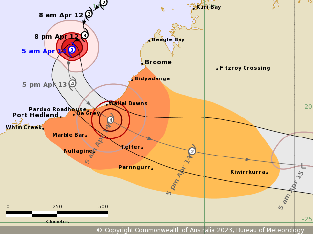 WA Tropical Cyclone Warning: Area south of Broome to Whim Creek ...