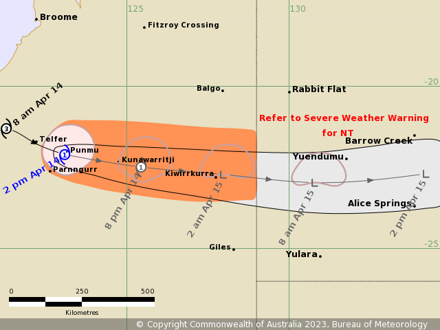 WA Tropical Cyclone Warning: Areas over the North Interior, including ...