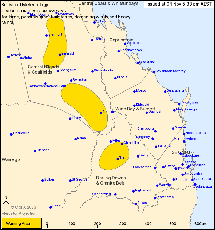 QLD Severe Thunderstorm Warning: Giant Hail, Damaging Winds, Heavy Rain ...