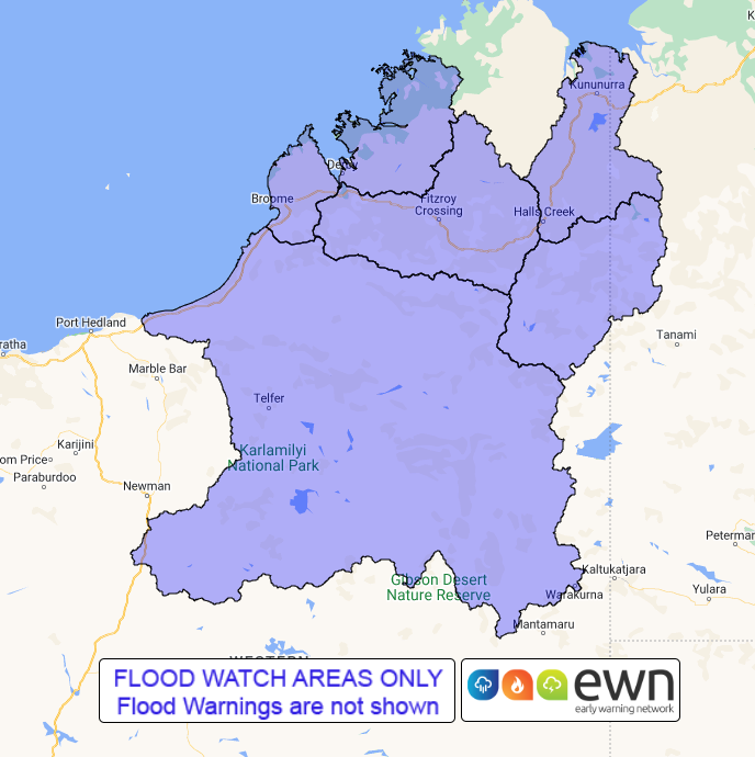WA Flood Watch: East Kimberley, West Kimberley, Fitzroy River, Sandy ...
