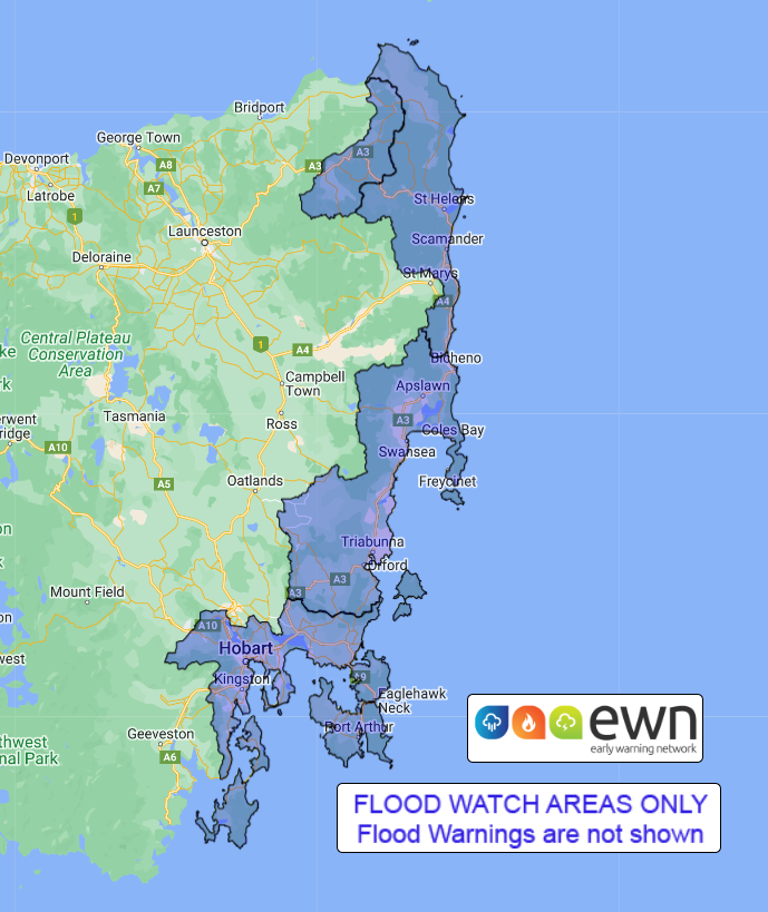 TAS Flood Watch: Parts of South East and North East Catchments - ewn ...