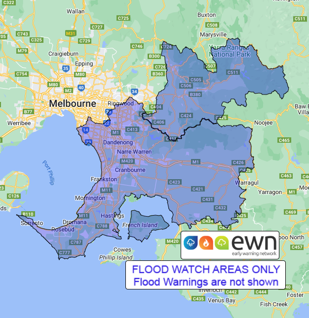 VIC Flood Watch: Parts of the Melbourne Metropolitan Area - ewn.com.au ...