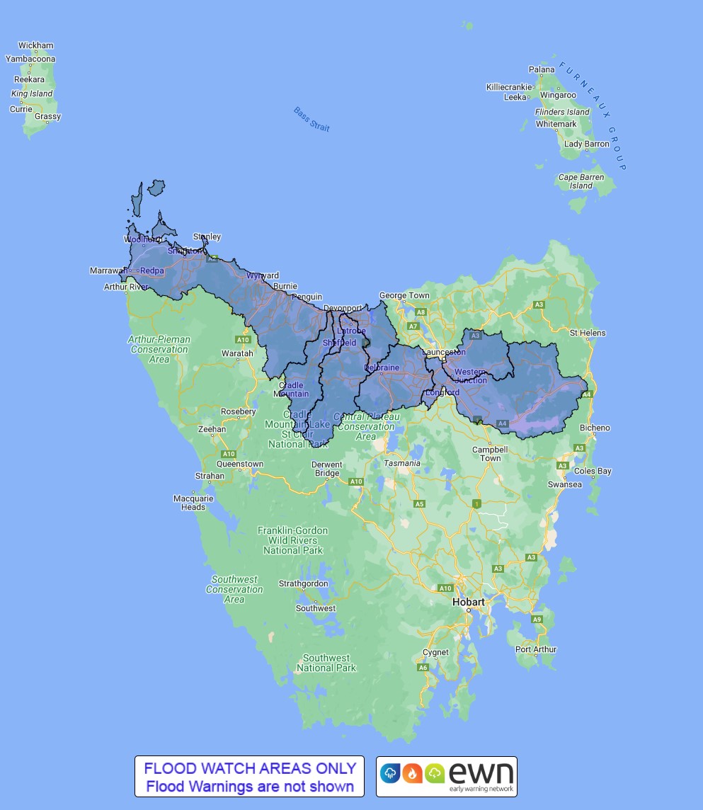 TAS Flood Watch: North West, North and North East Catchments - ewn.com ...