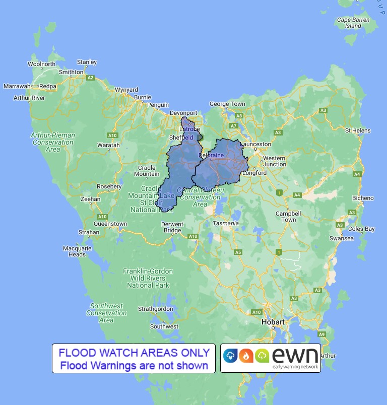 TAS Flood Watch: Northern Tasmania - ewn.com.au Alert