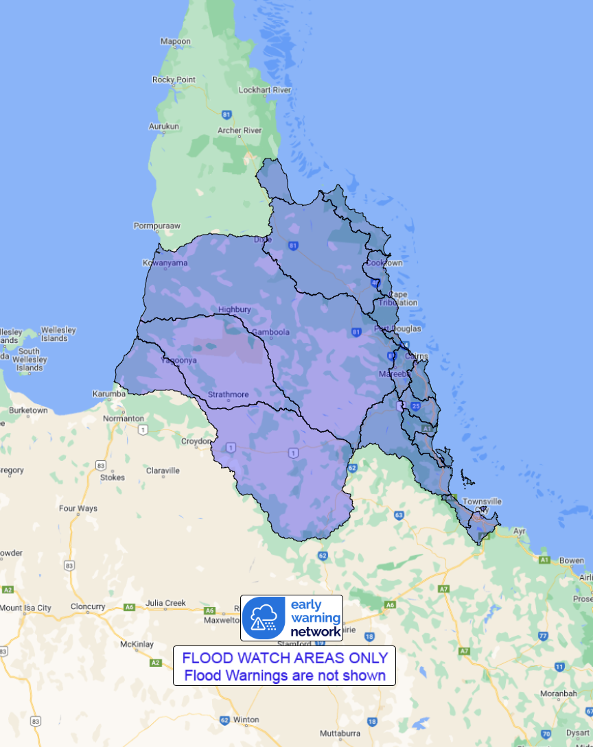 QLD Flood Watch: North Tropical Coast, parts of the Cape York Peninsula ...