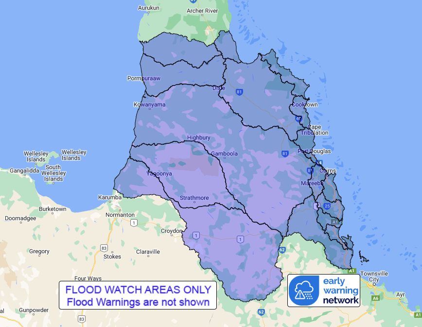 QLD Flood Watch: North Tropical Coast, Parts of the Cape York Peninsula ...