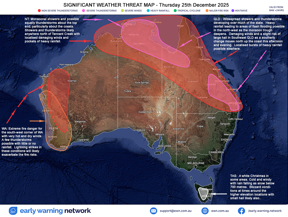 The Early Warning Network Significant Weather Alerts Forecast Threat Map